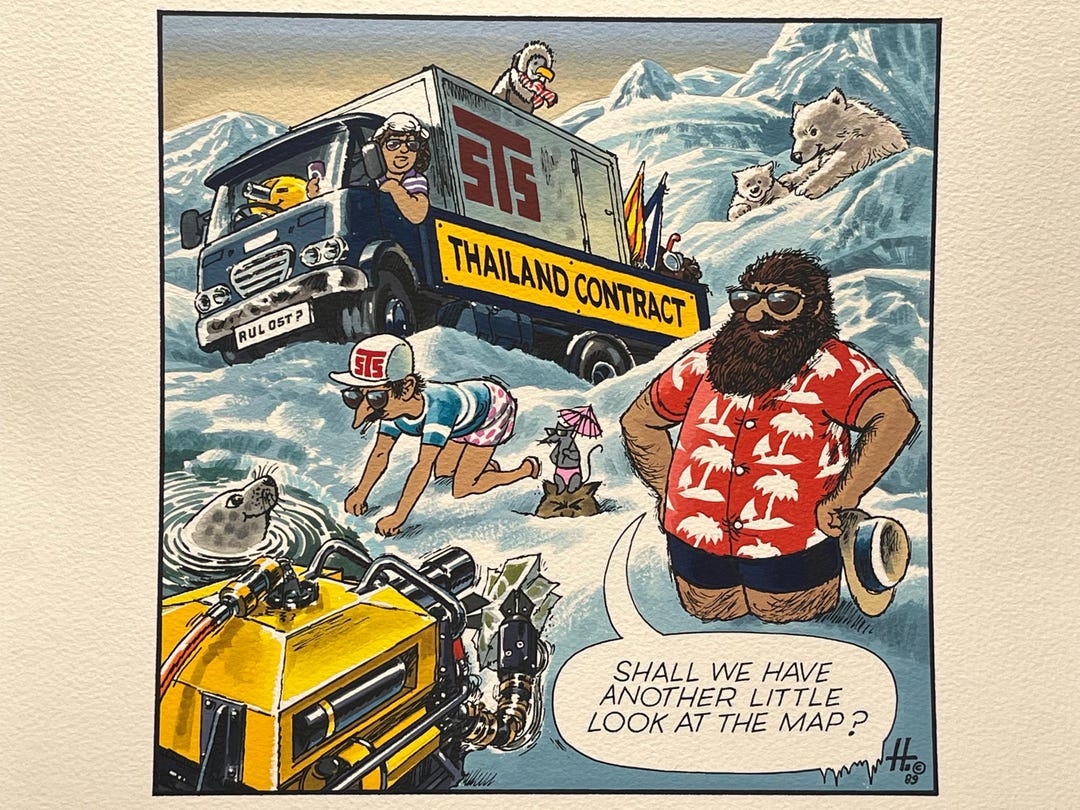 Wilf Hardy Original Cartoon Artwork – Humorous Wrong Destination Scene ...
