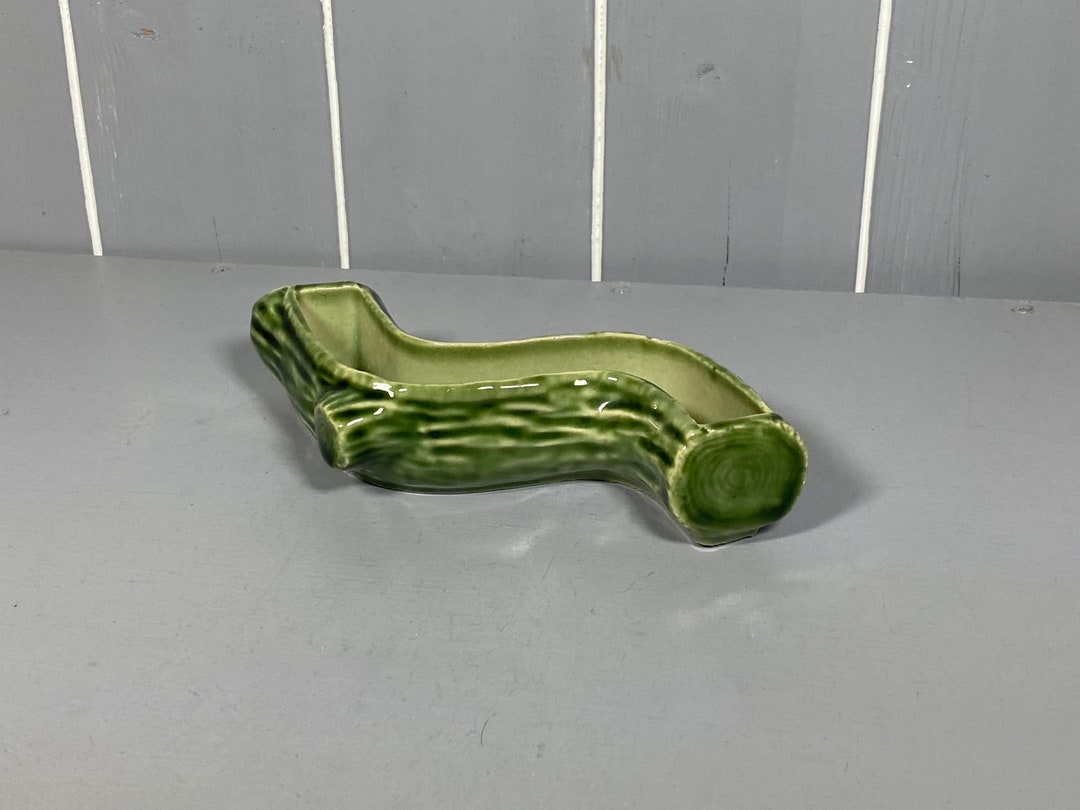 Green Log Ceramic Dish Wade Posey Vase England 16.4cm - Etsy