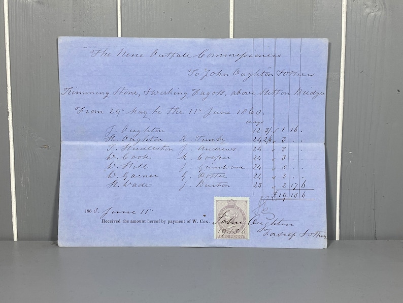 7 Mid 19th Century, Company Wages Slips, Labour Receipts. - Etsy