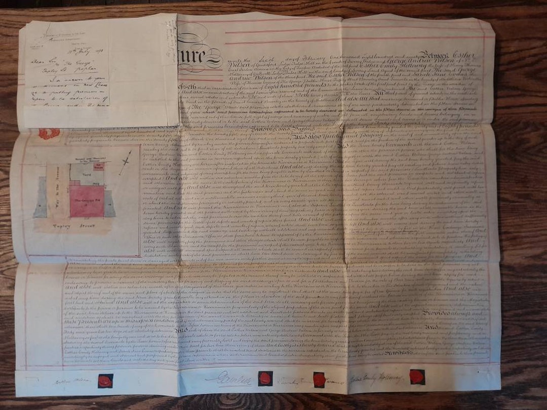 Victorian Indenture, Antique Beautifully Hand Written Contract on ...