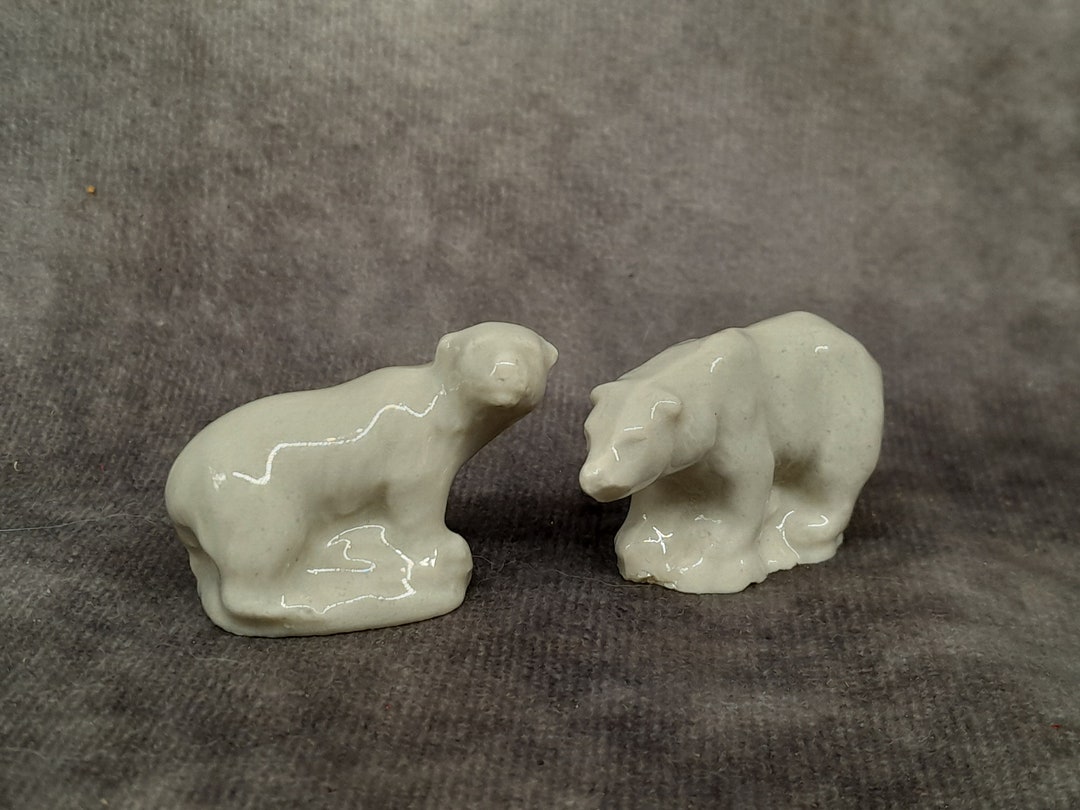 Pair of White Wade Whimsies, Polar Bears, Vintage Wade Figures 3cm - Etsy