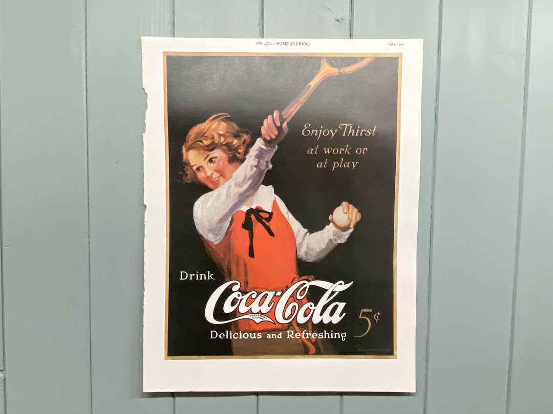 Vintage “coca Cola, Refresh Yourself” Reproduction Advertisement Print ...