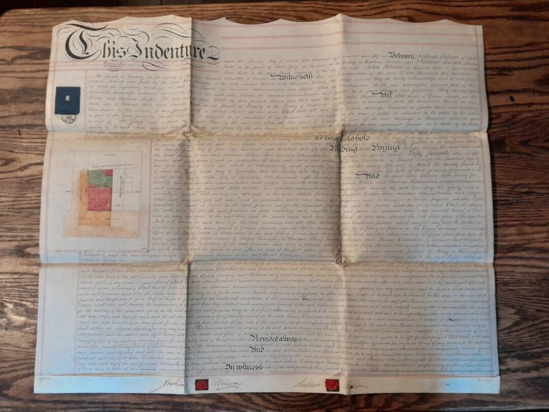 Victorian Indenture, Antique Beautifully Hand Written Contract on ...