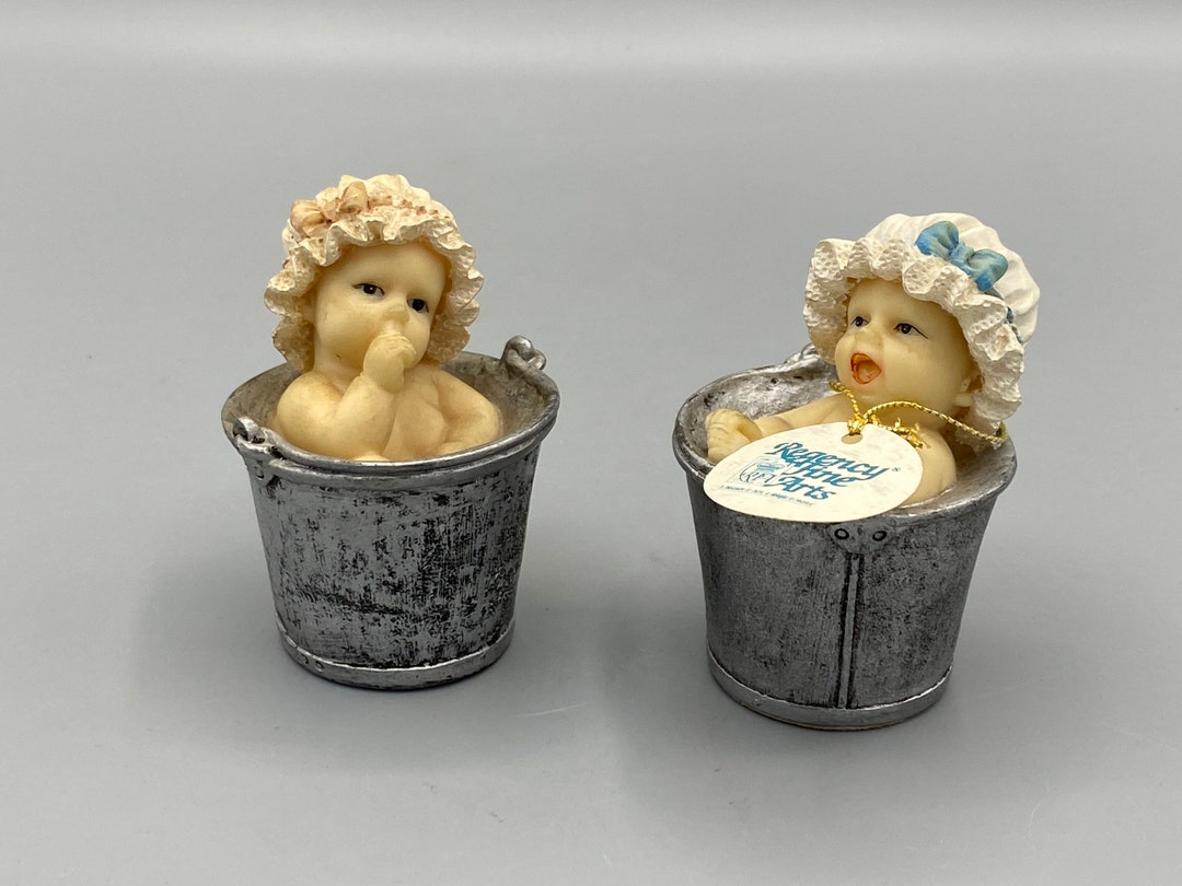 Bucket Babies, Vintage Figurines by “regency Fine Arts” Matching Pair ...