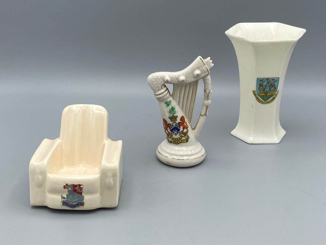 Assorted Coat of Arms, Ceramic Figures. Harp, Armchair and Vase - Etsy