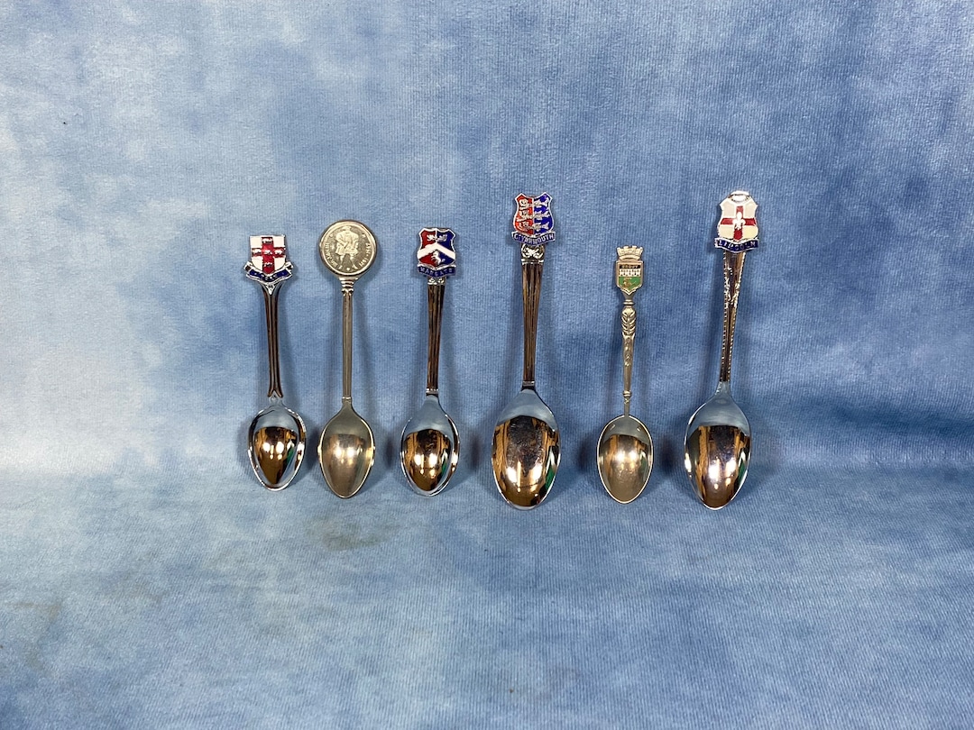 6 Assorted Souvenir Spoons, Coat of Arms and Country Designs. - Etsy