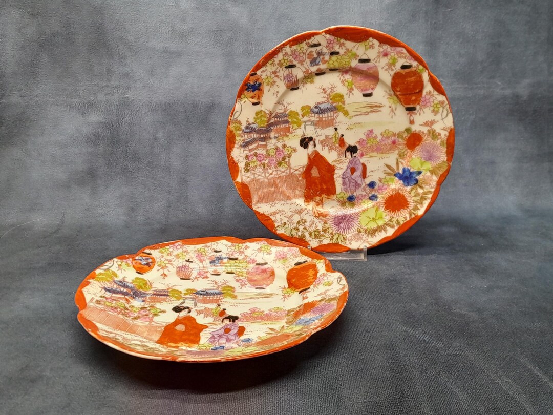 Vintage Hand Coloured Decorative Chinese Side Plates 18.8cm - Etsy