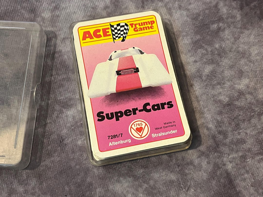 Retro ACE Super-cars Trump Card Game, West German Stralsunder Altenburg ...