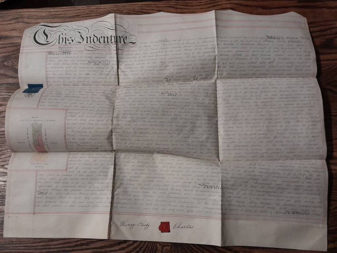 Victorian Indenture, Antique Beautifully Hand Written Contract on ...