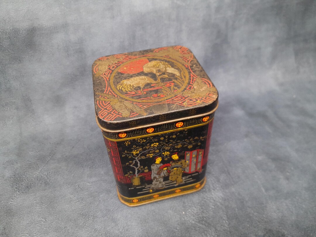 Vintage Tea Tin, Old Metal Tin, Chinese Tea - Etsy
