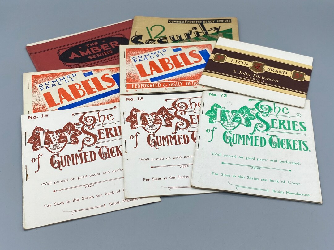 8 Assorted Vintage Gummed and Printed Labels/ Note Cards - Etsy