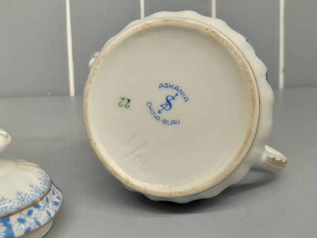 Askania China Blau Sugar Pot With Lid - Etsy