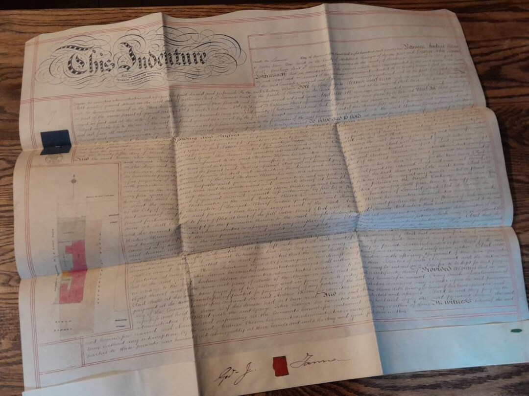 Victorian Indenture, Antique Beautifully Hand Written Contract on ...