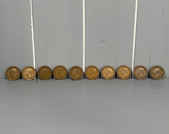 Two 1945 King George VI One Penny Coins - Etsy Canada