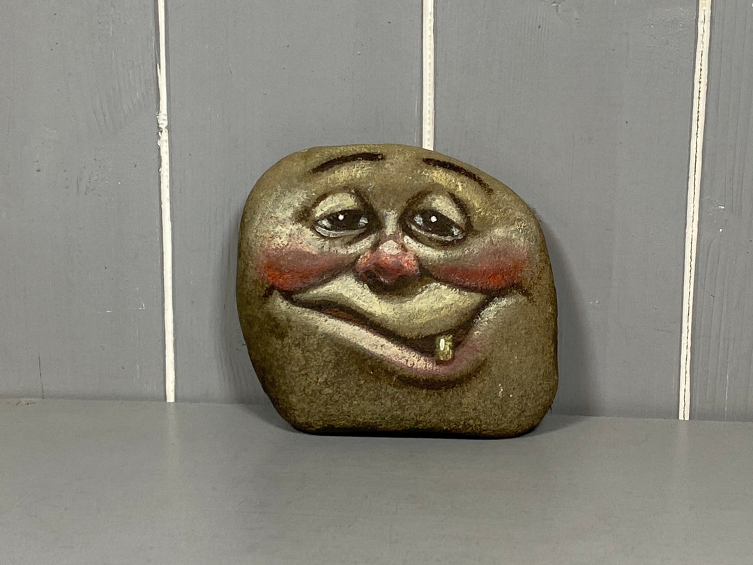 Novelty Goofy Painted Rock, by Don Peake Swansea - Etsy