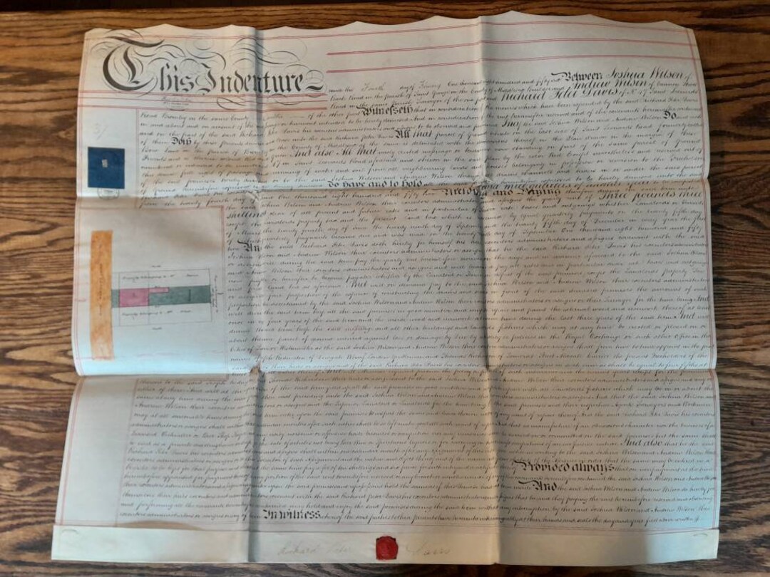 Victorian Indenture, Antique Beautifully Hand Written Contract on ...