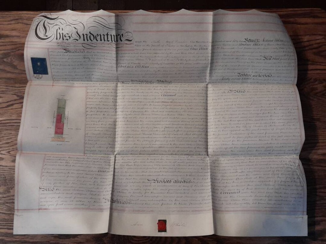 Victorian Indenture, Antique Beautifully Hand Written Contract on ...