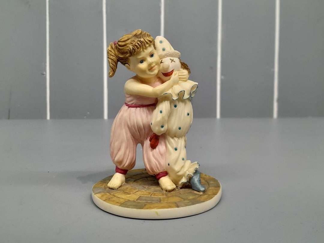 1995 "my Best Friend" Young Girl Holding Pierrot Clown Doll by Coalport ...
