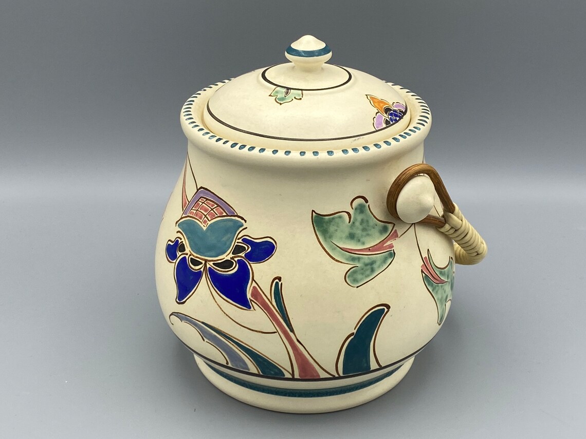 1950s Art Deco Honiton Devon Pottery Biscuit Jar. - Etsy