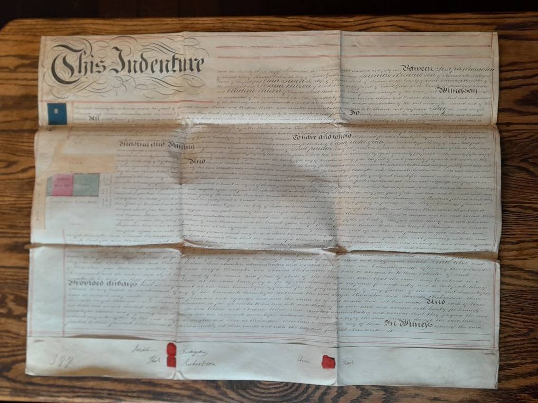 Victorian Indenture, Antique Beautifully Hand Written Contract on ...