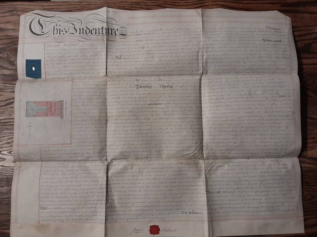 Victorian Indenture, Antique Beautifully Hand Written Contract on ...