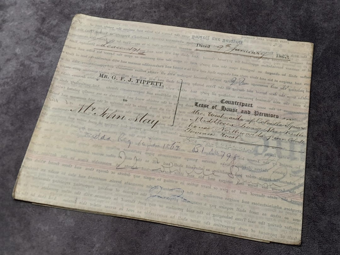 Victorian Indenture, Antique Beautifully Hand Written Contract on ...