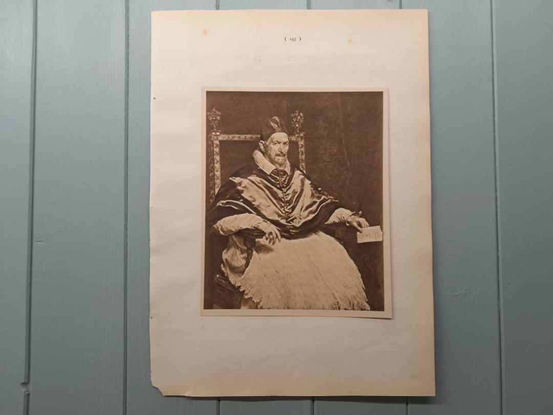 Antique Print, 'portrait of Pope Innocent X.,' by Velasquez. Printed ...