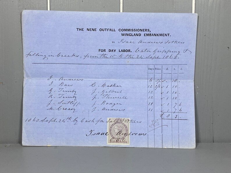 7 Mid 19th Century, Company Wages Slips, Labour Receipts. - Etsy