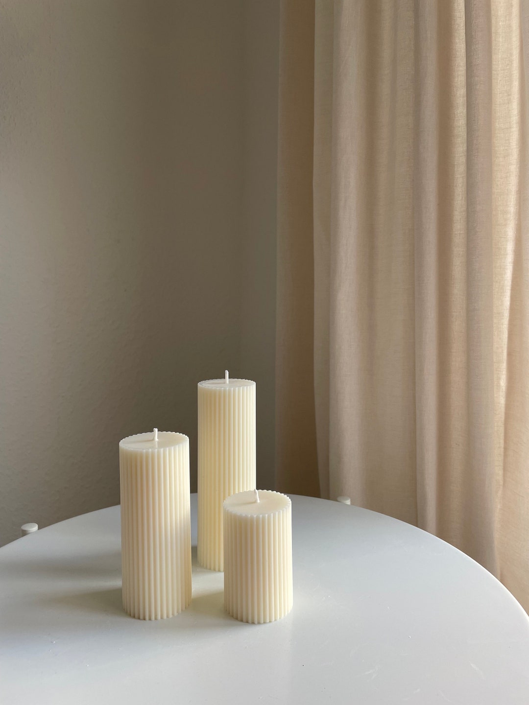 Cylinder Candle | Fluted Pillar Candle | Block Candles | Pillar Candle ...