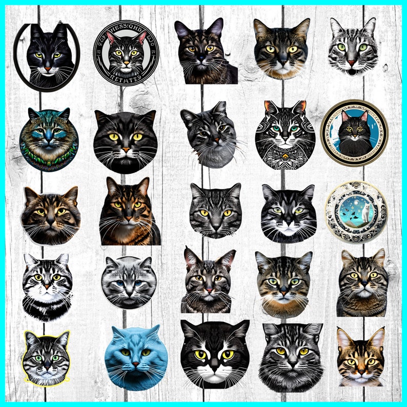Cat Sticker Pack Cat Stickers Printable Stickers Bundle - Etsy