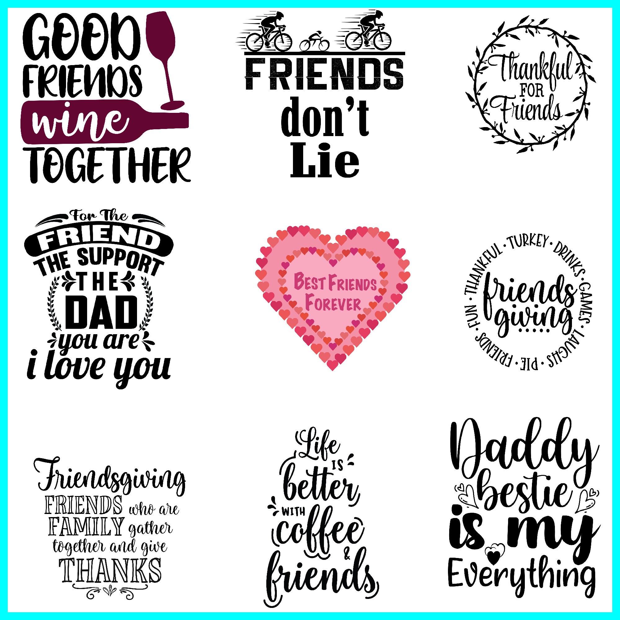 Friendship Svg Bundle, Friends Svg, Best Friends Svg, Friendship Svg ...