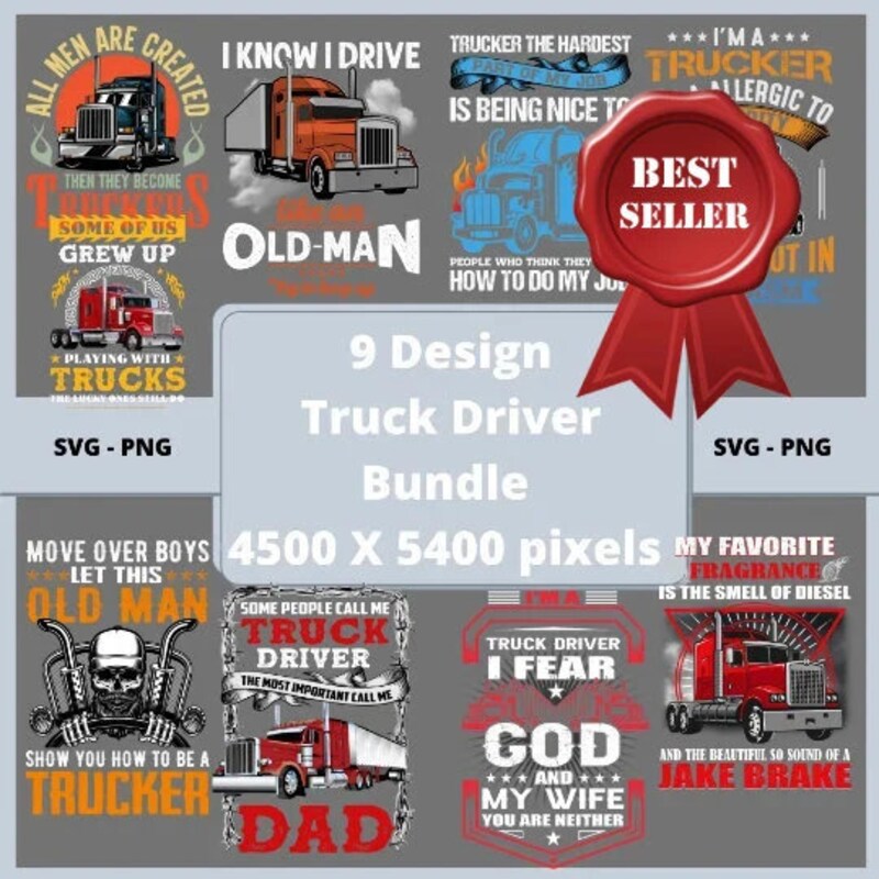 Truck Driver Svg - Etsy