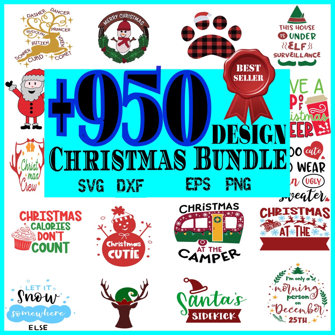 950 CHRISTMAS SVG Bundle, Merry Christmas SVG, Reindeer Svg, Christmas ...