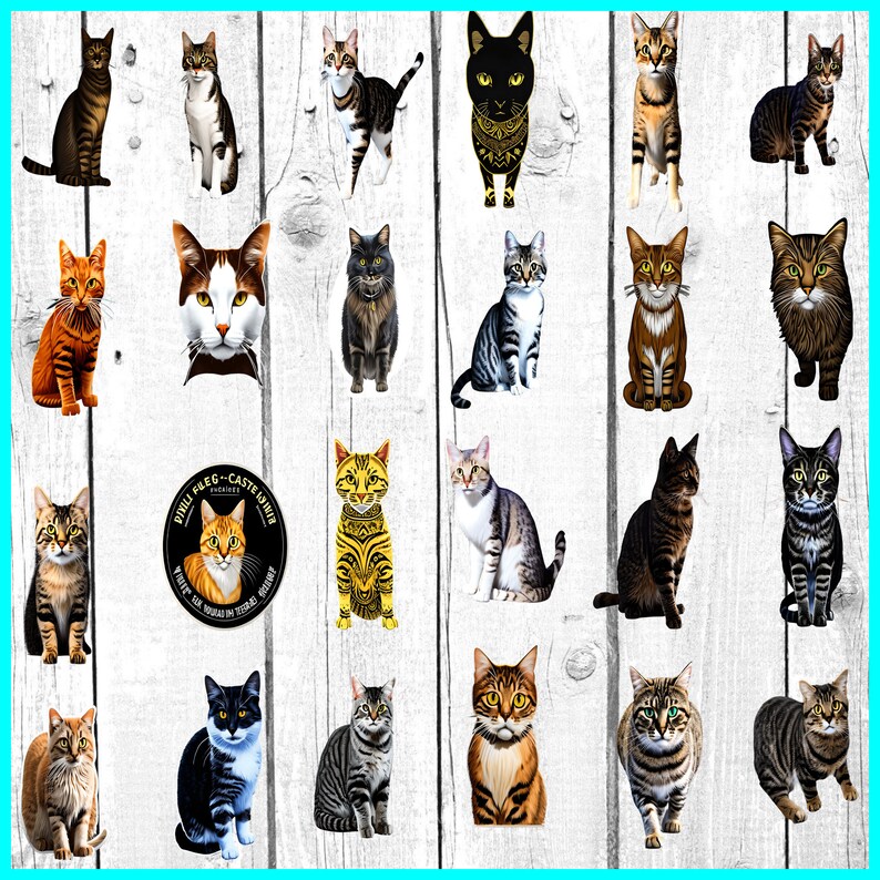 Cat Sticker Pack Cat Stickers Printable Stickers Bundle - Etsy