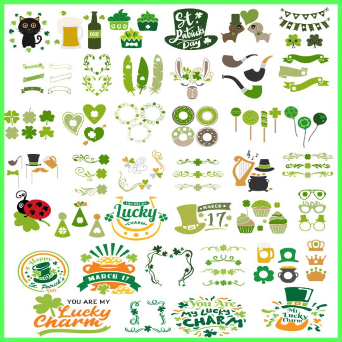St Patrick's Day Svg Bundle Lucky Svg Leprechaun Svg - Etsy