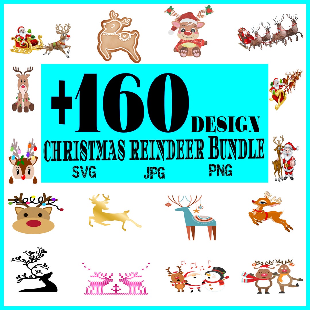 Christmas Reindeer Faces SVG Bundle, Reindeer SVG, Girl Reindeer SVG, Boy Reindeer Svg ...