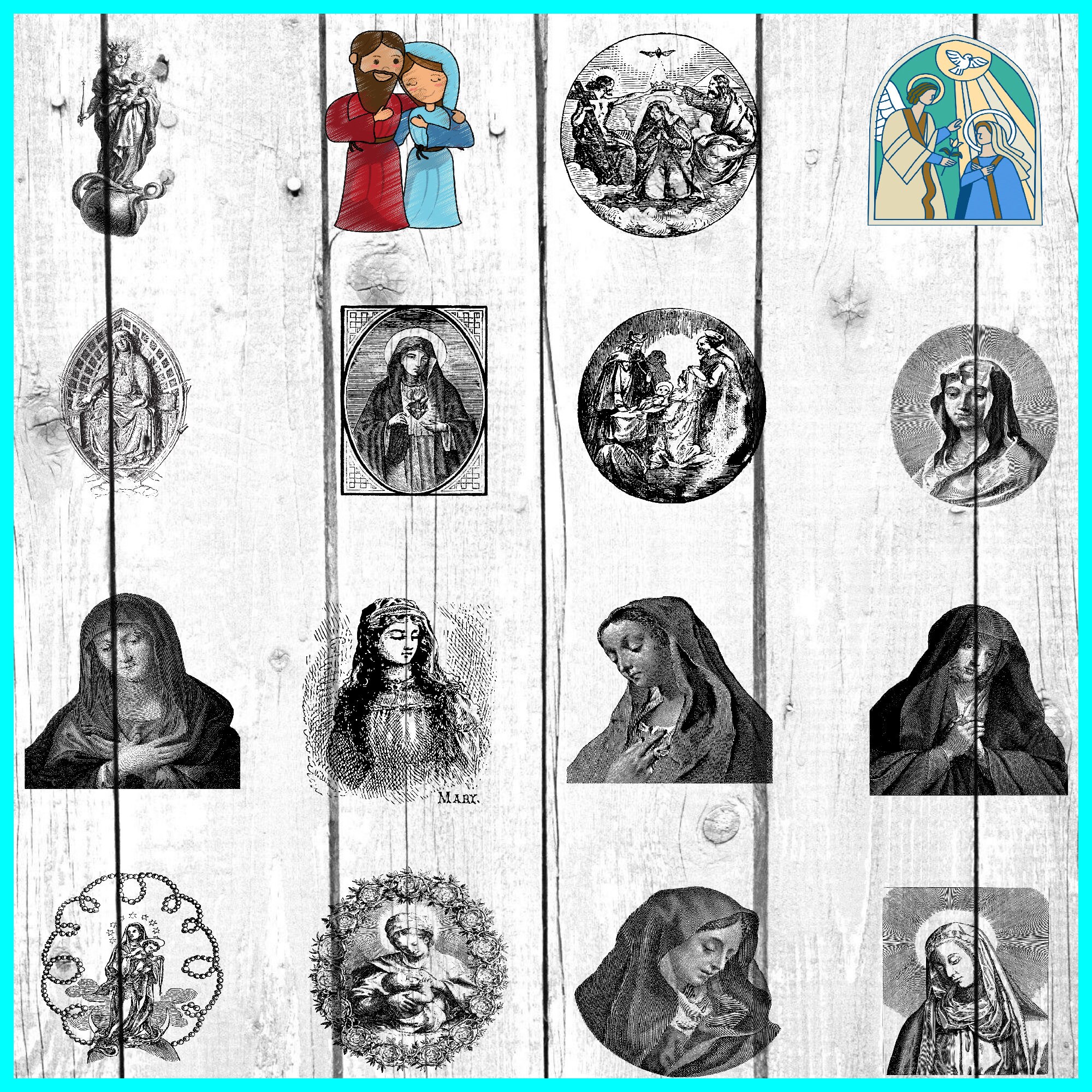 Virgin Mary SVG Bundle, Virgin Mary Silhouette Svg, Virgin Mary Png ...
