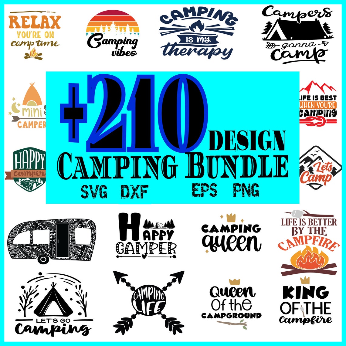 Camping SVG Files for Cricut Camper SVG Bundle Camp Life - Etsy