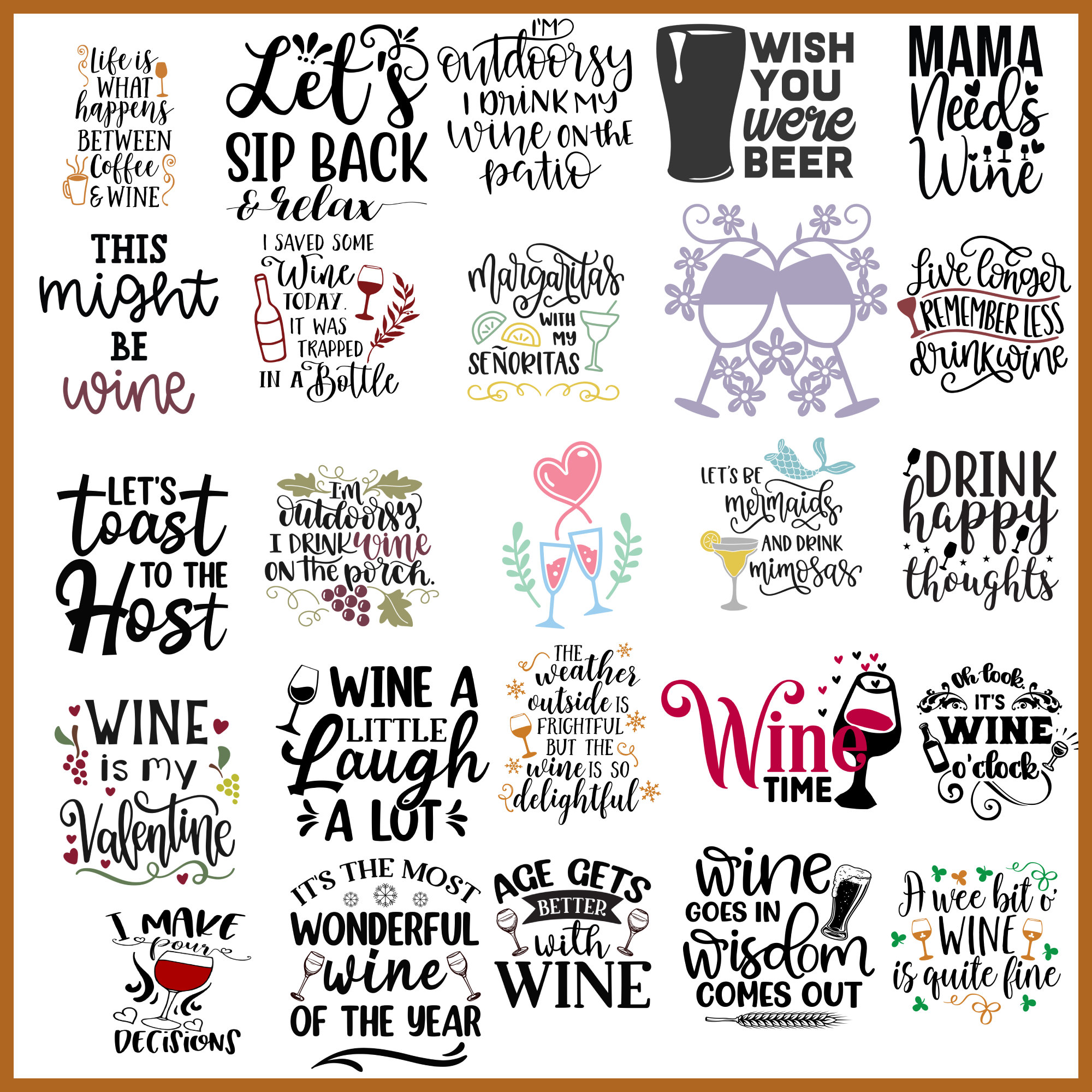 Wine Quotes SVG Bundle Wine Glass SVG File Wine Saying SVG - Etsy