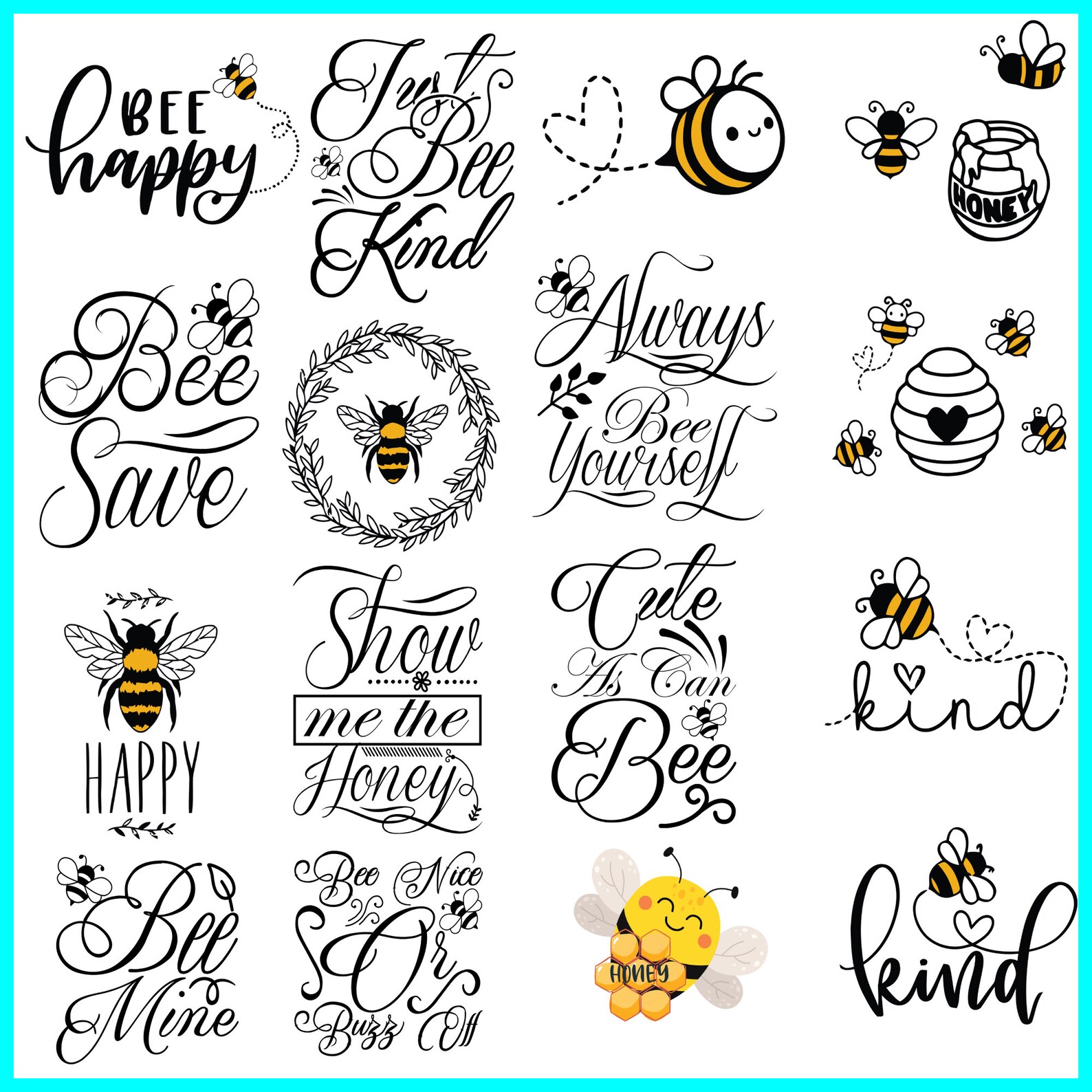 Bee Svg Bundle, Honey Bee Svg, Bumble Bee Svg, Bee Kind Svg, Save the ...
