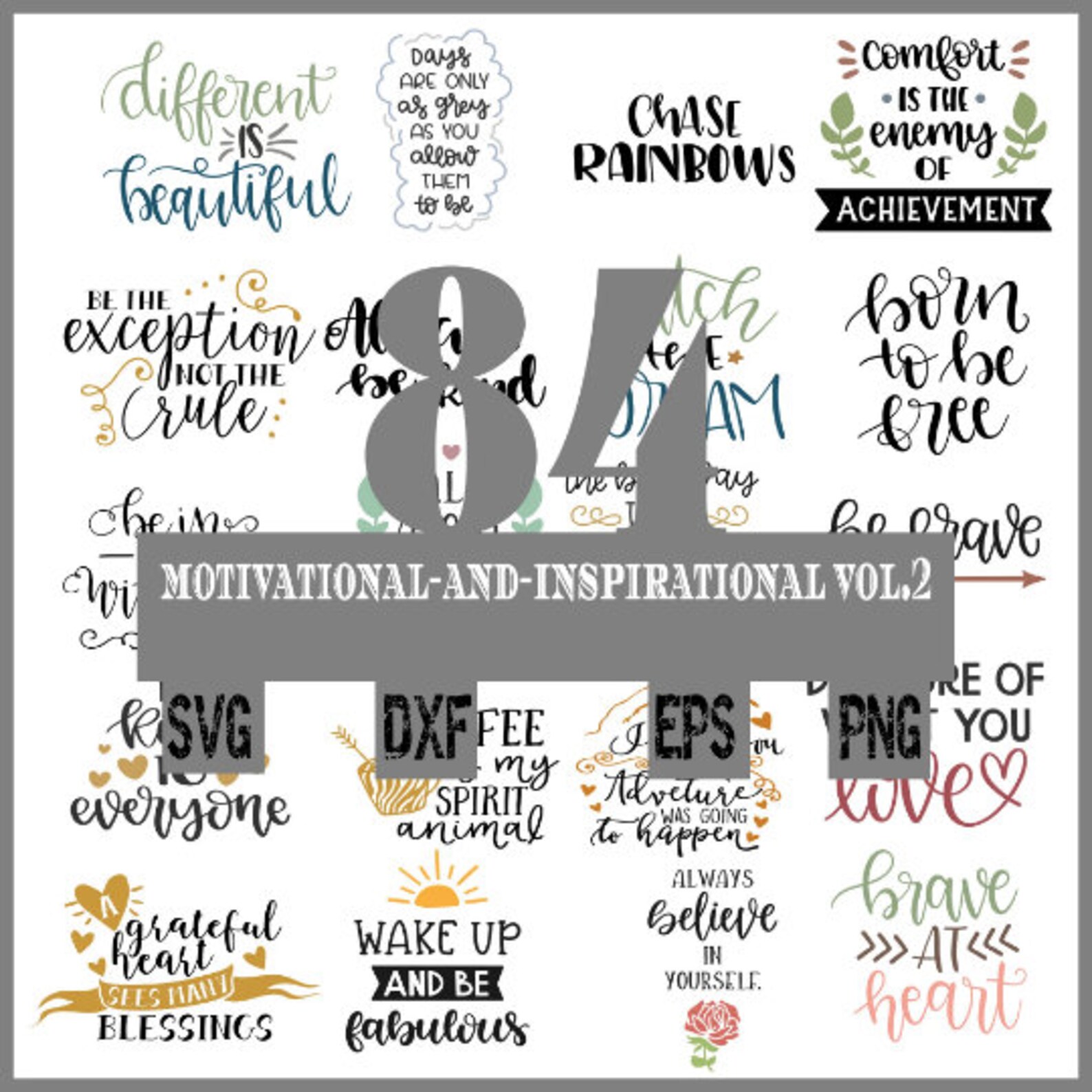 Positive Quotes SVG Bundle, Motivational Quotes SVG, Inspirational ...