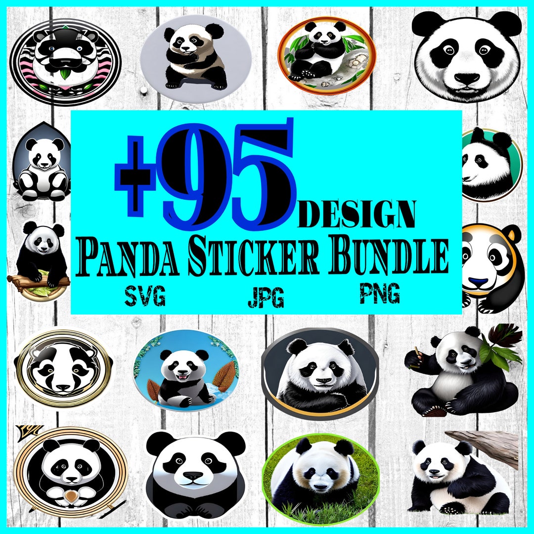 Panda PNG, Panda PNG Sticker, Sticker Bundle, Printable Sticker, Panda ...