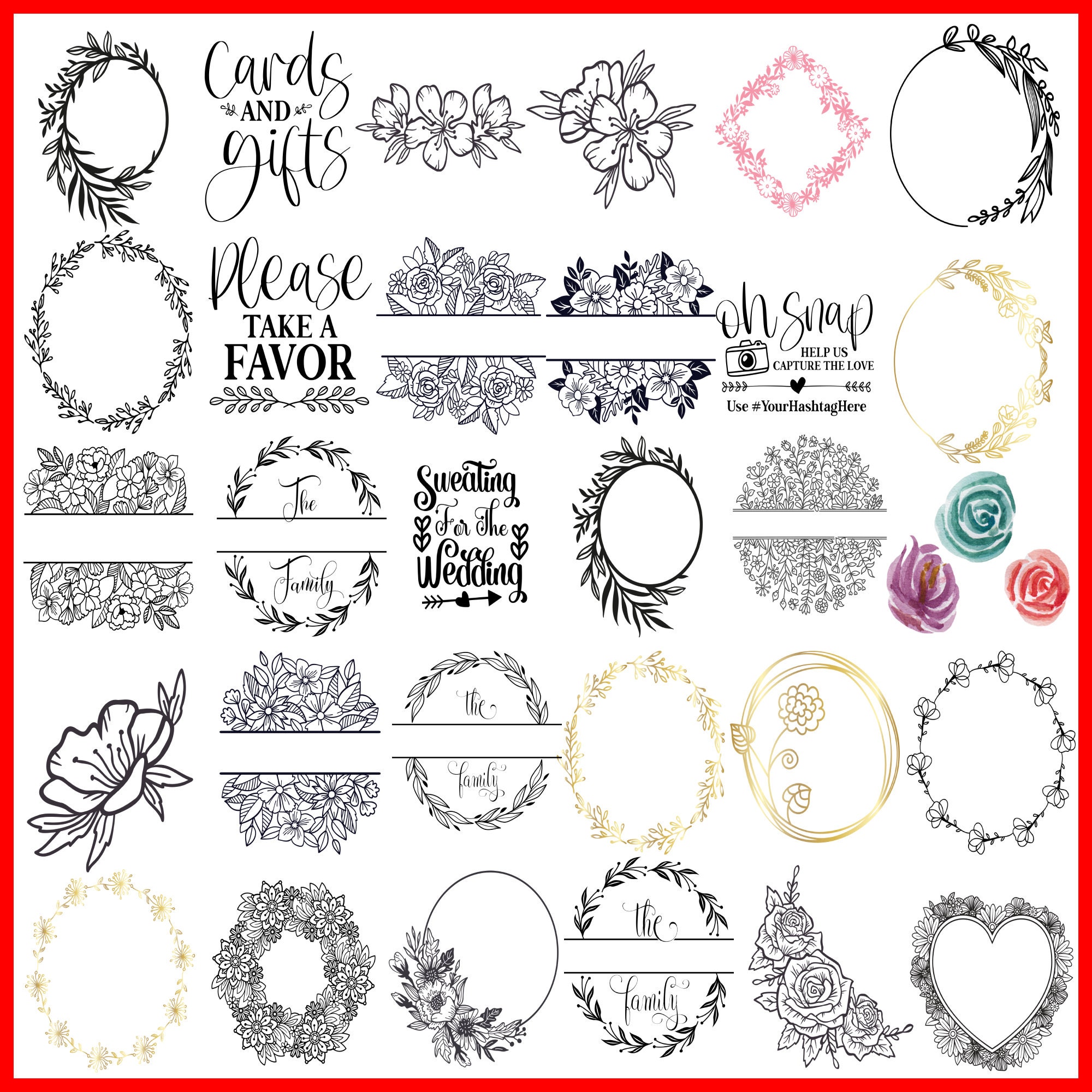 Wedding Bundle Svg Bride and Groom Svg Wedding Svg Files for - Etsy