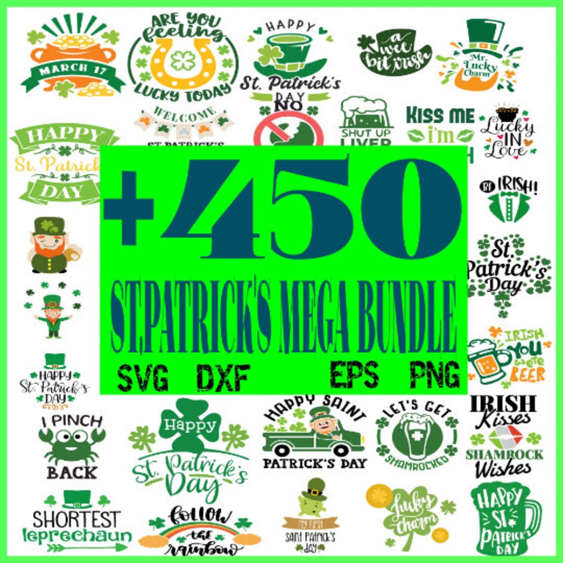 St Patrick's Day Svg Bundle Lucky Svg Leprechaun Svg | Etsy