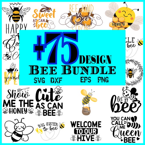 Bee Happy Svg - Etsy