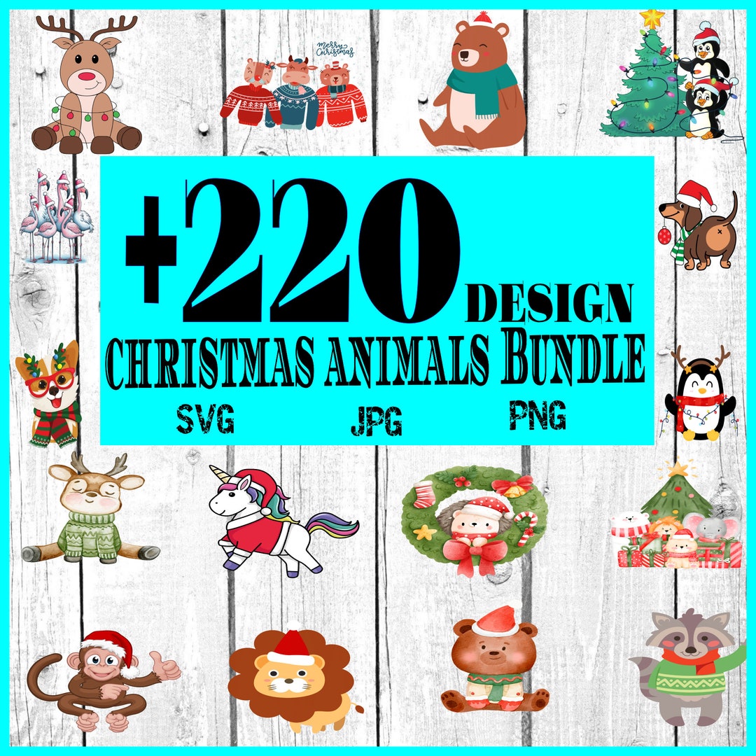 Christmas Animals Clipart, Cute Xmas Animal, Digital,scrapbook, Junk ...