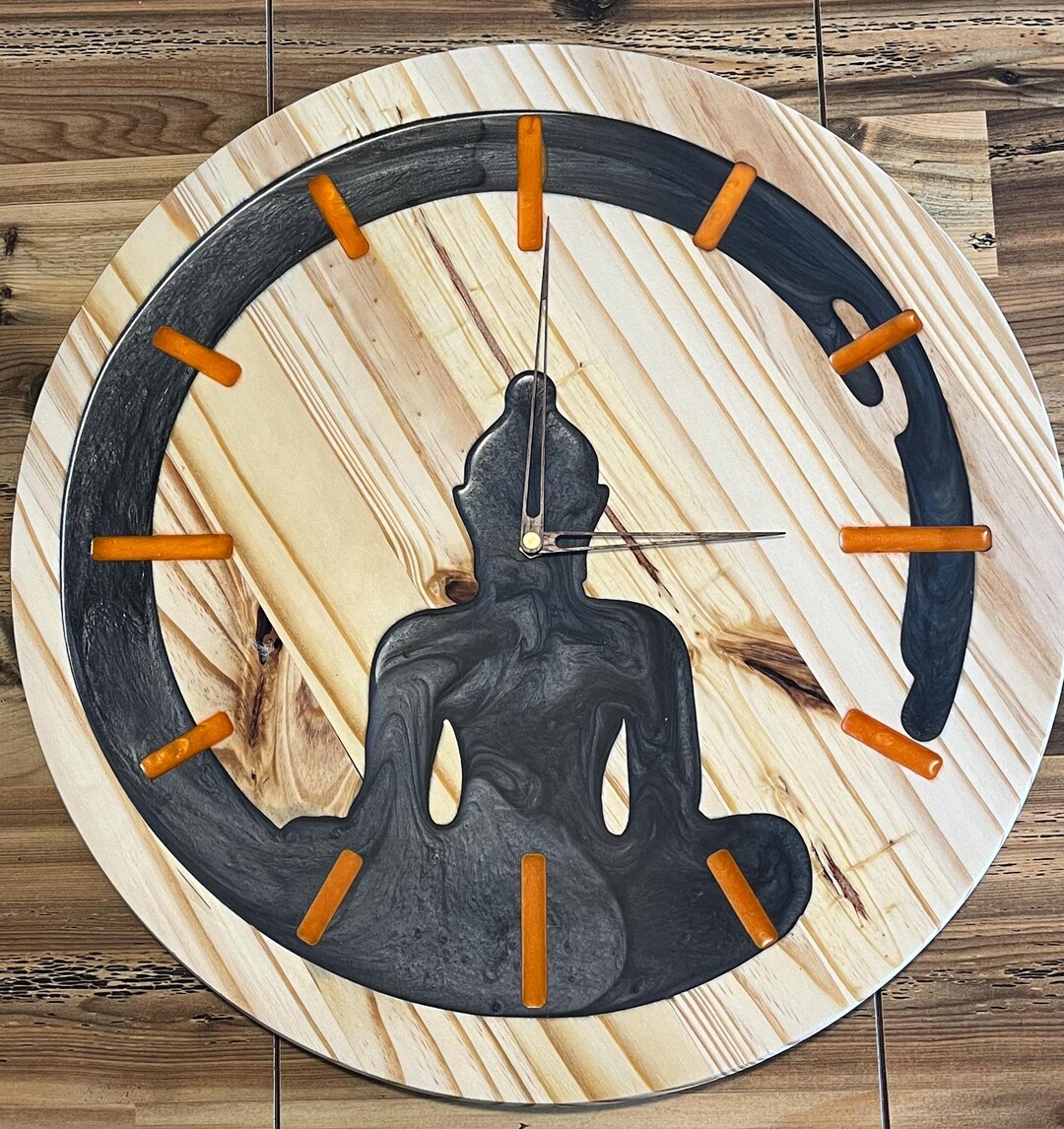 Handmade Clock Wood/resin Zen Clock (customizable Colors for Time ...