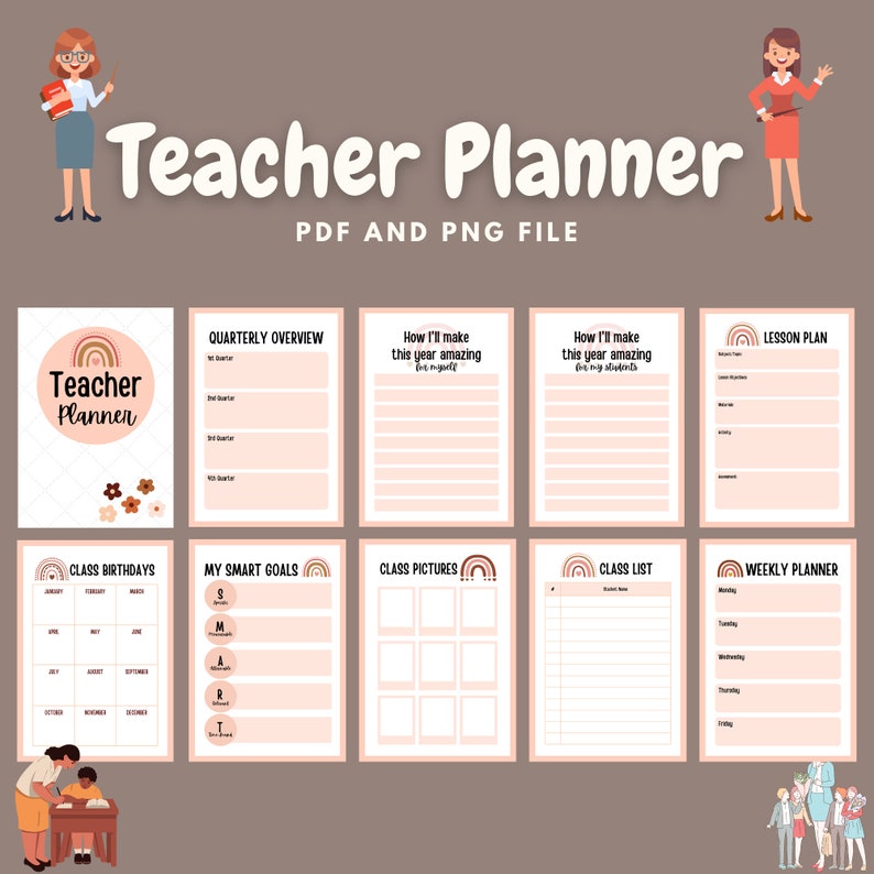 Teacher Planner 12 Monthly Printable Planner, Academic Planning for ...