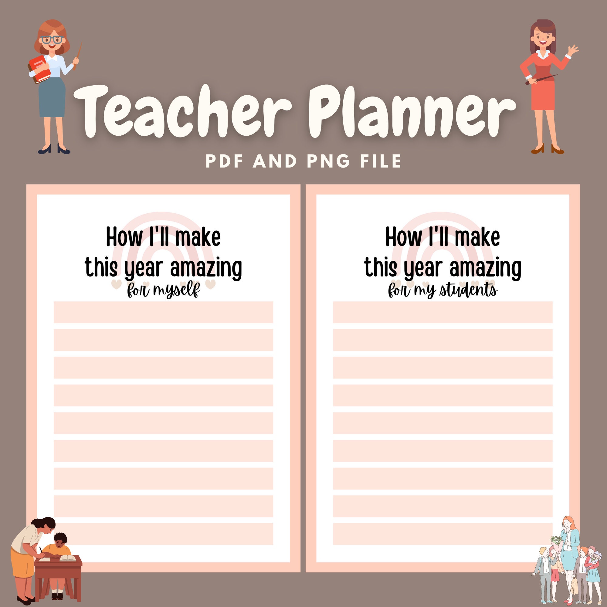 Teacher Planner 12 Monthly Printable Planner, Academic Planning for ...