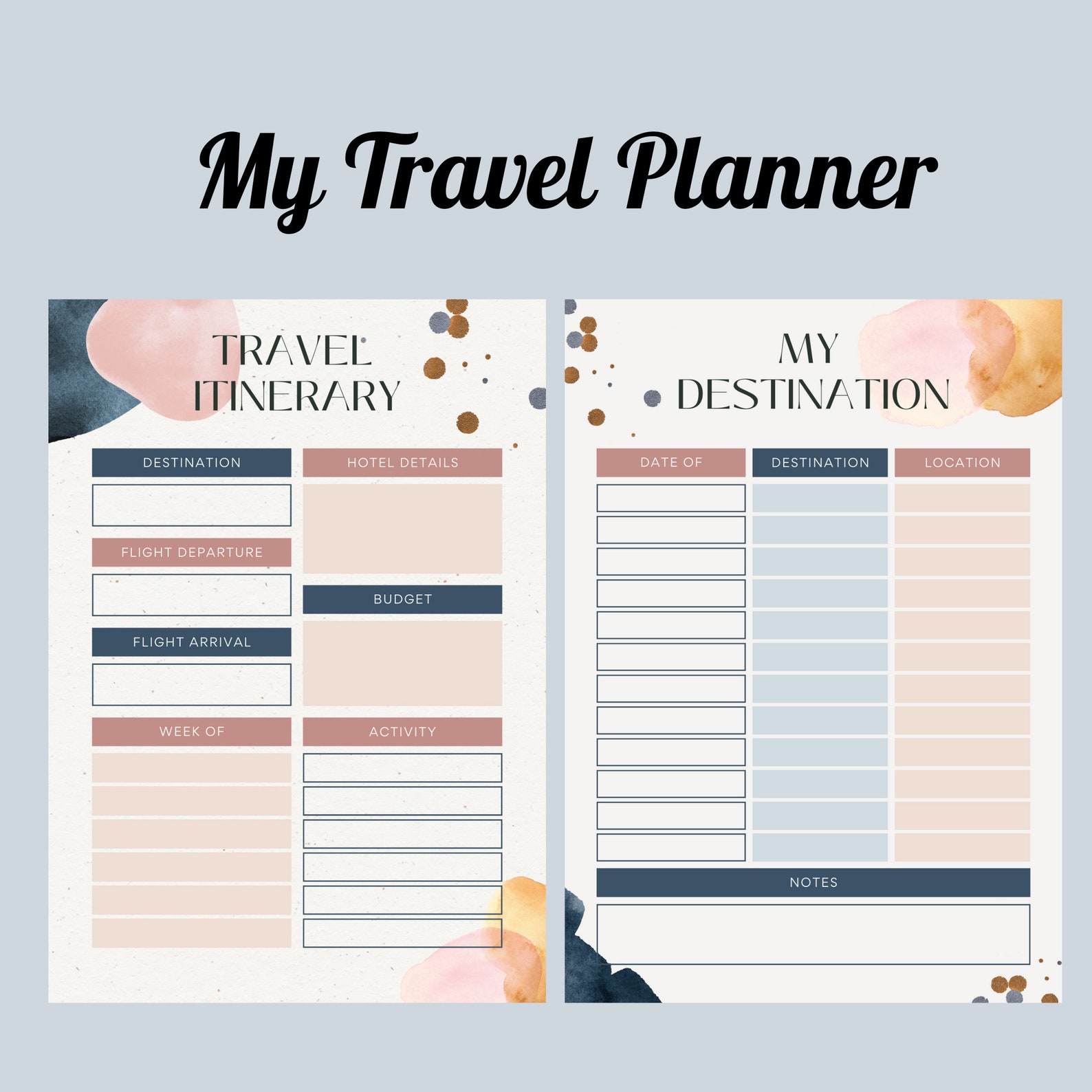 Travel Planner Printable, Travel Itinerary, My Destination, Vocation ...